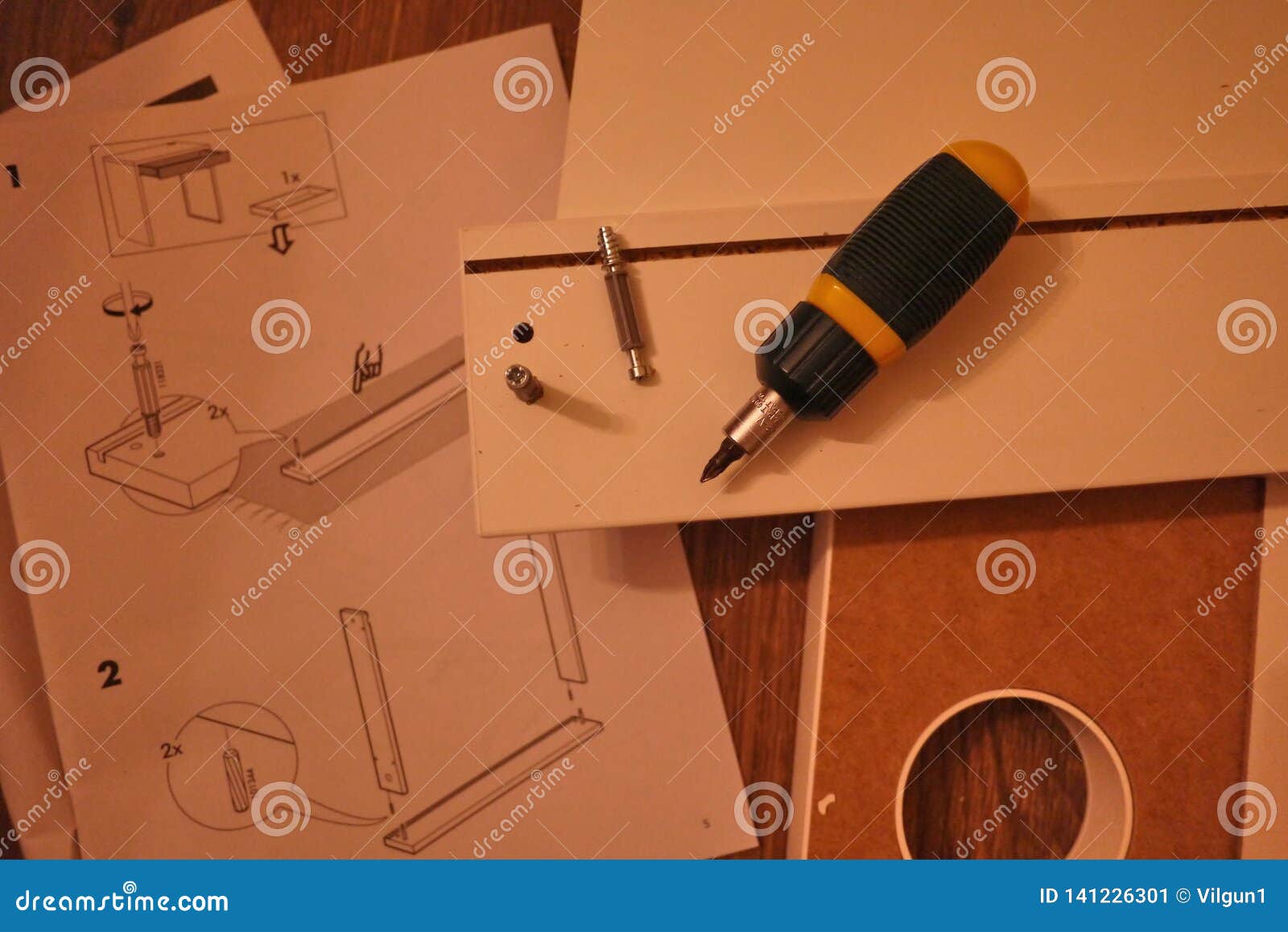 Small Desk for Computer and Laptop. Stock Image - Image of assembly ...