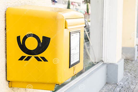 Small Deutsche Post Mailbox Editorial Stock Photo - Image of copy, mail ...