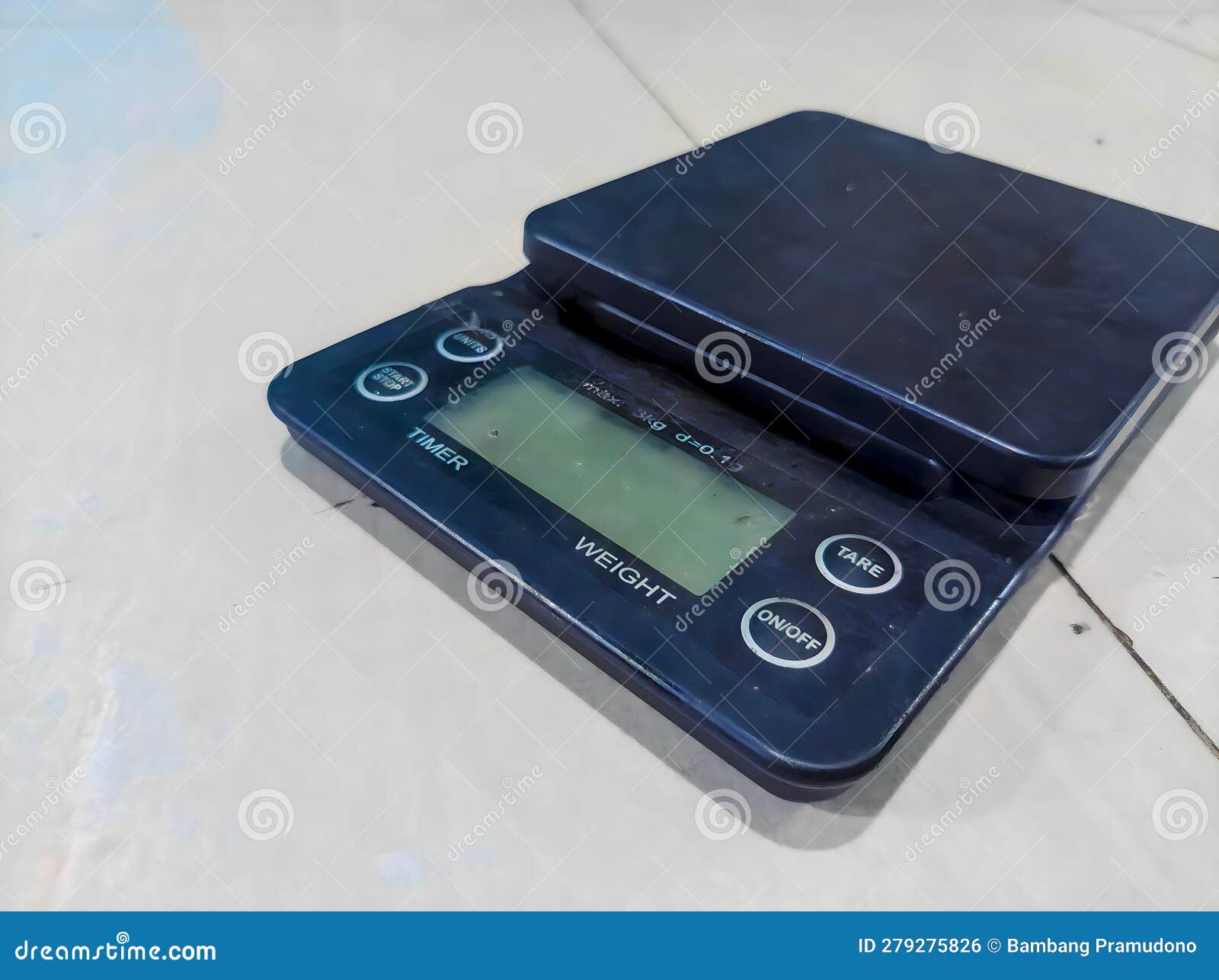 Small Digital Weighing Scale on White Ceramic Floors Stock Photo ...