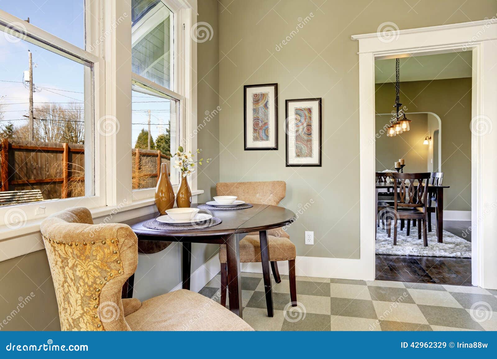 Small Dining Area in Kitchen Room Stock Image - Image of empty ...