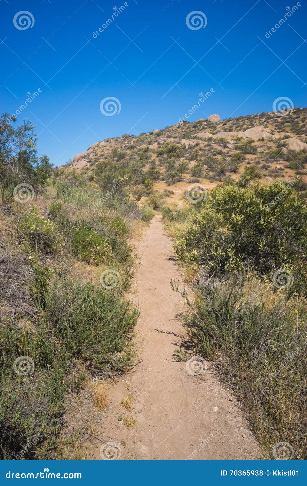 Small Dirt Hiking Trail stock photo. Image of clarita - 70365938