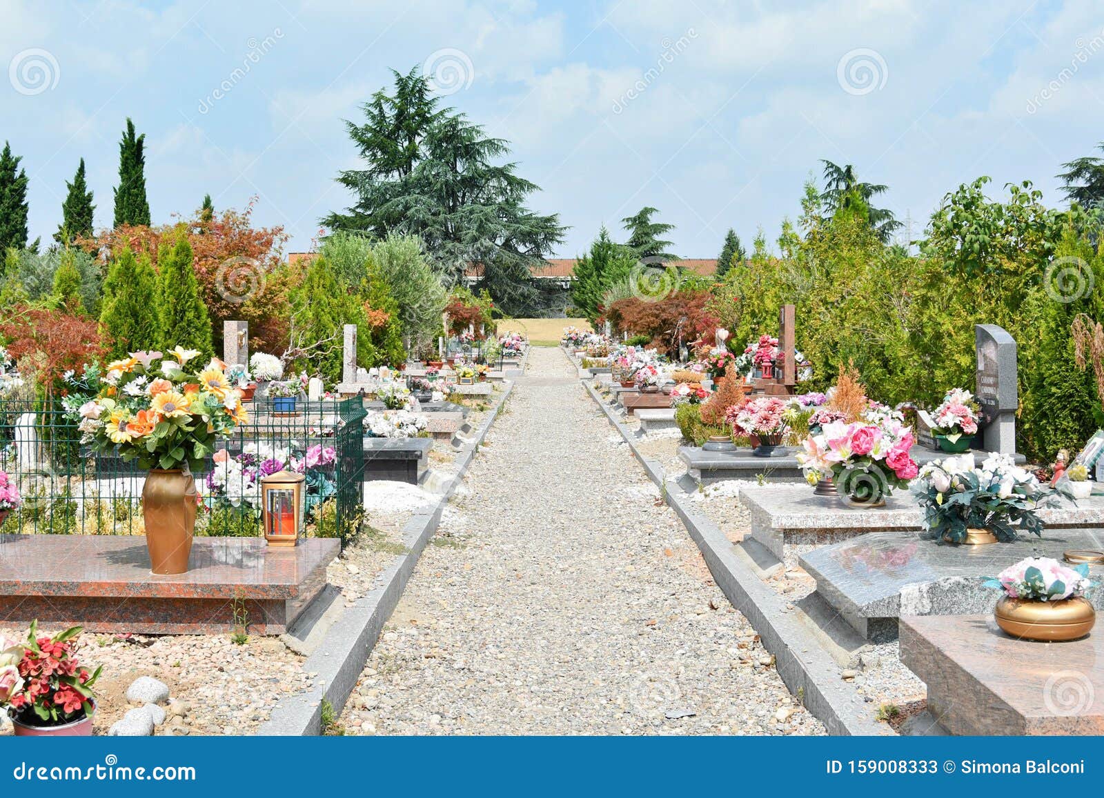 Small Dirt Path with Side Graves in the Cemetery Stock Image - Image of ...