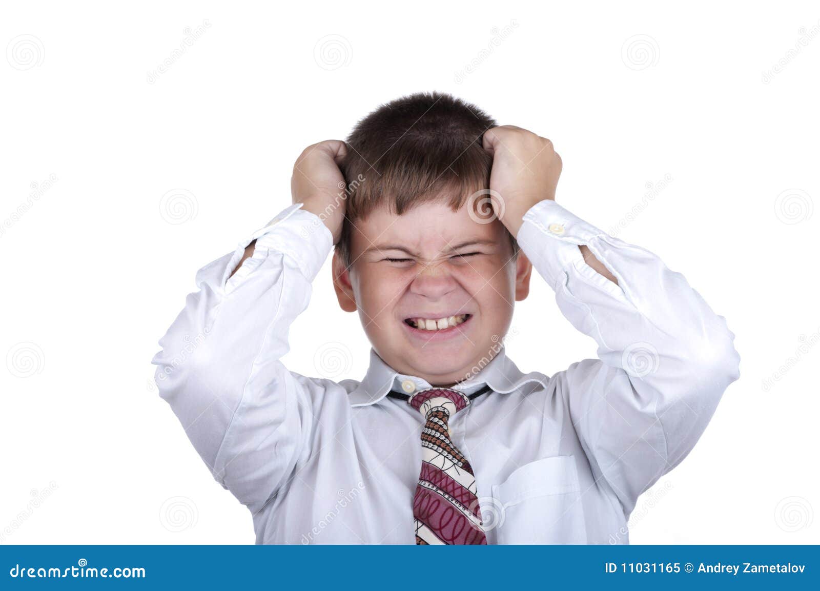 The small dissatisfied boy stock image. Image of head - 11031165