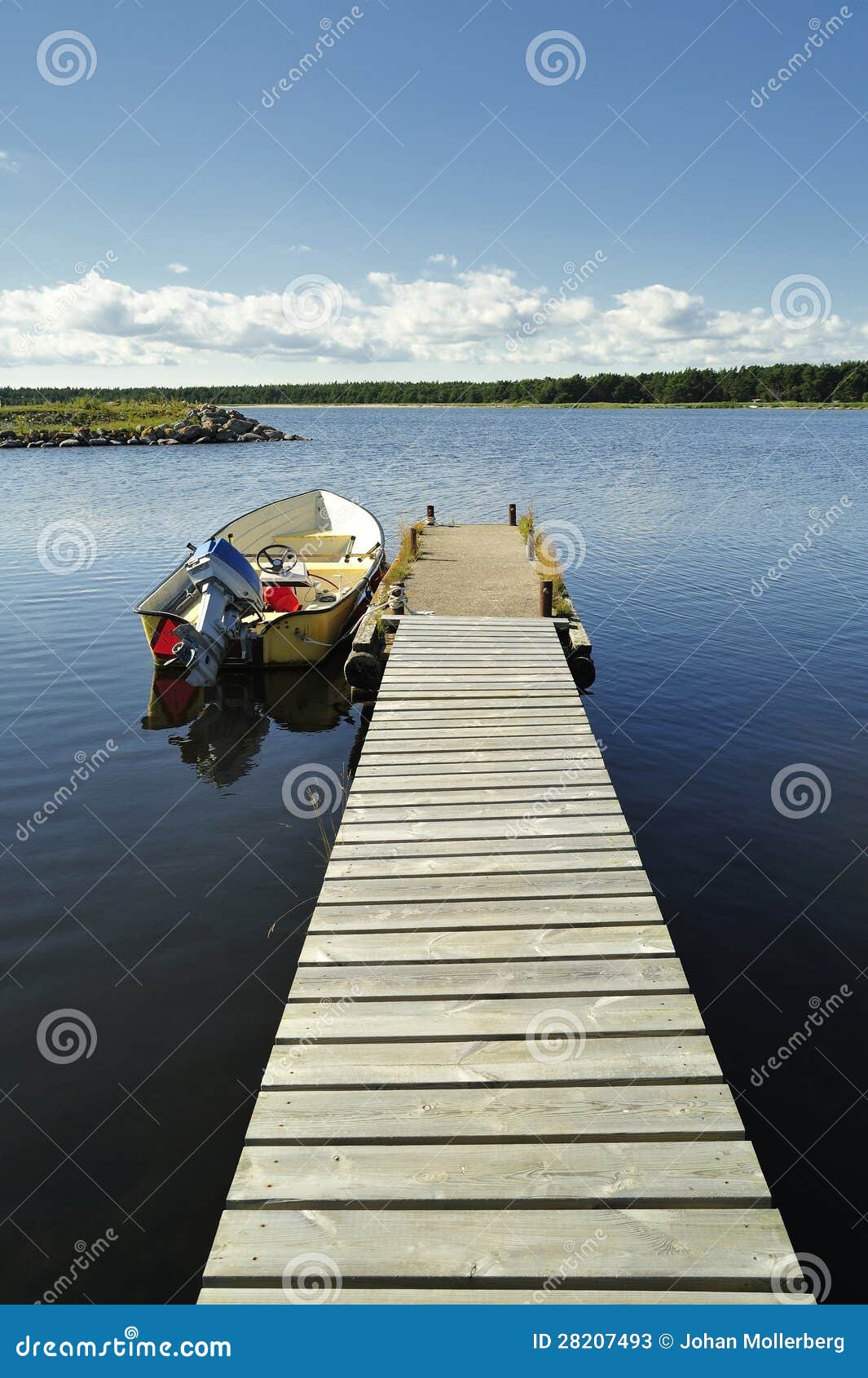 Small Dock and Boat stock image. Image of fishing, bridge - 28207493