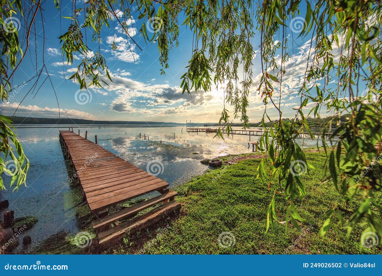 Small Dock and Boat at the Lake Stock Photo - Image of fishing, wooden ...