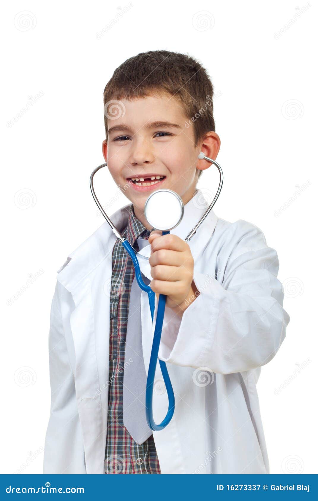 Small Doctor Boy with Stehoscope Stock Image - Image of closeup, casual ...