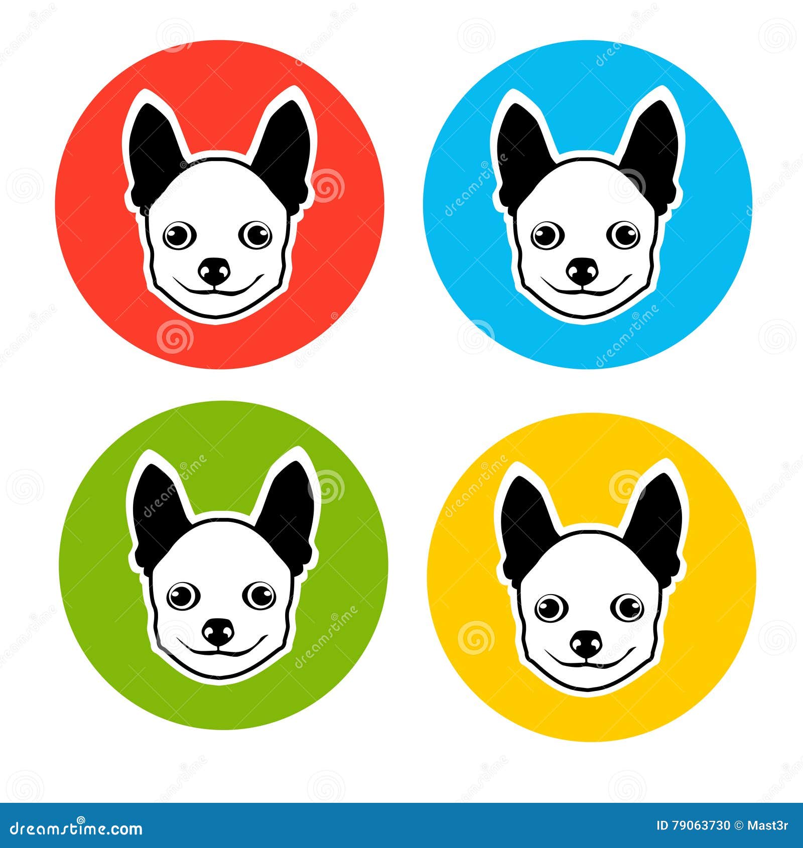 Small Dog Animal Pet Web Icon Collection Stock Vector - Illustration of ...