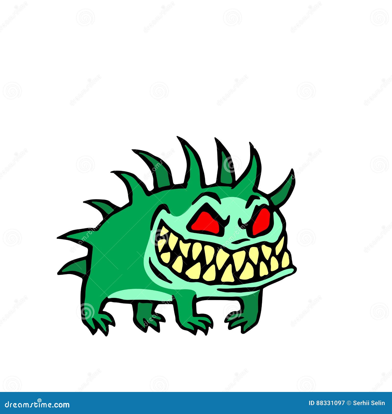 Small Dog from Hell. Vector Illustration. Stock Vector - Illustration ...