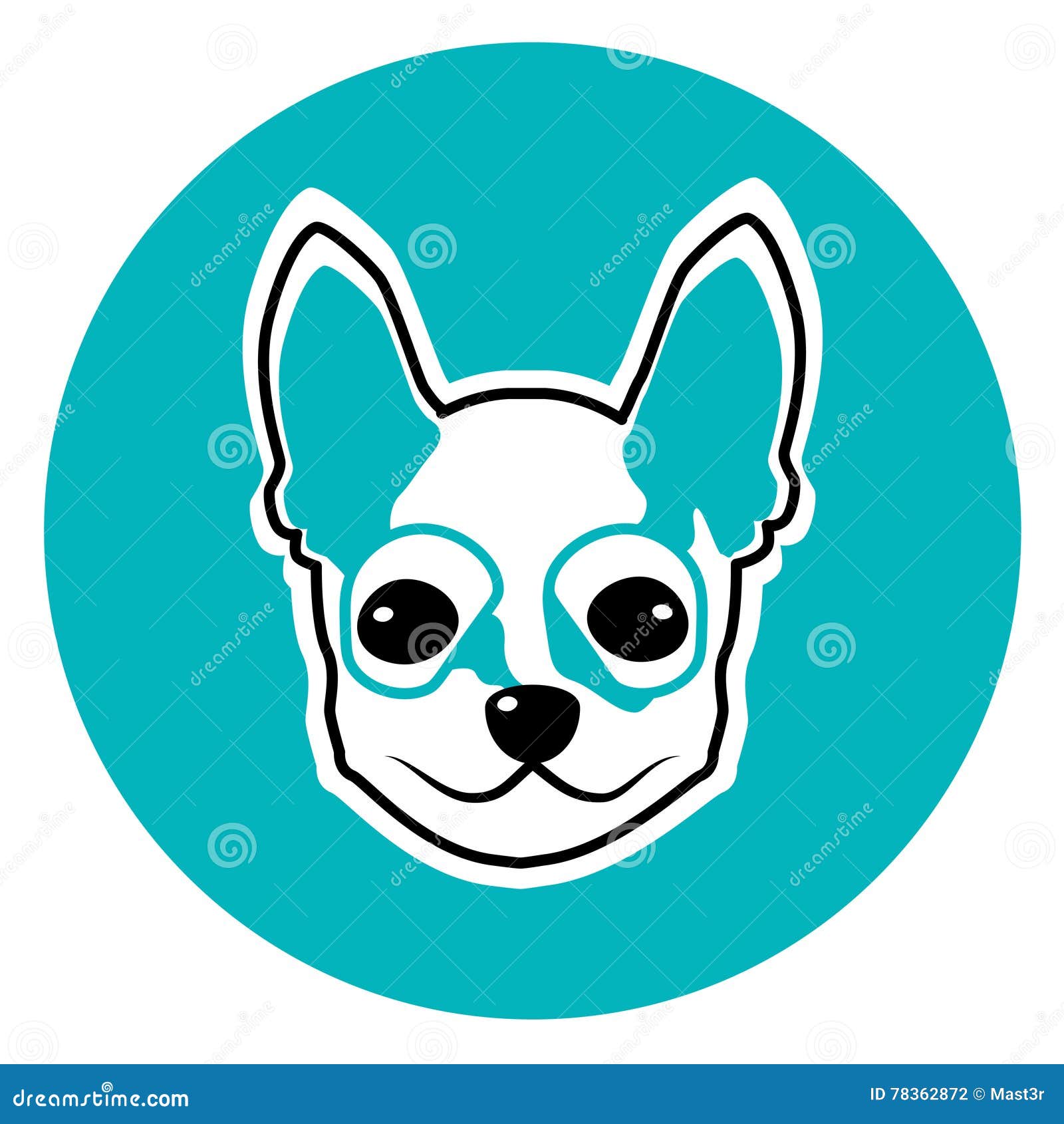 Small Dog Icon Pet Face Web Stock Vector - Illustration of mammal, icon ...