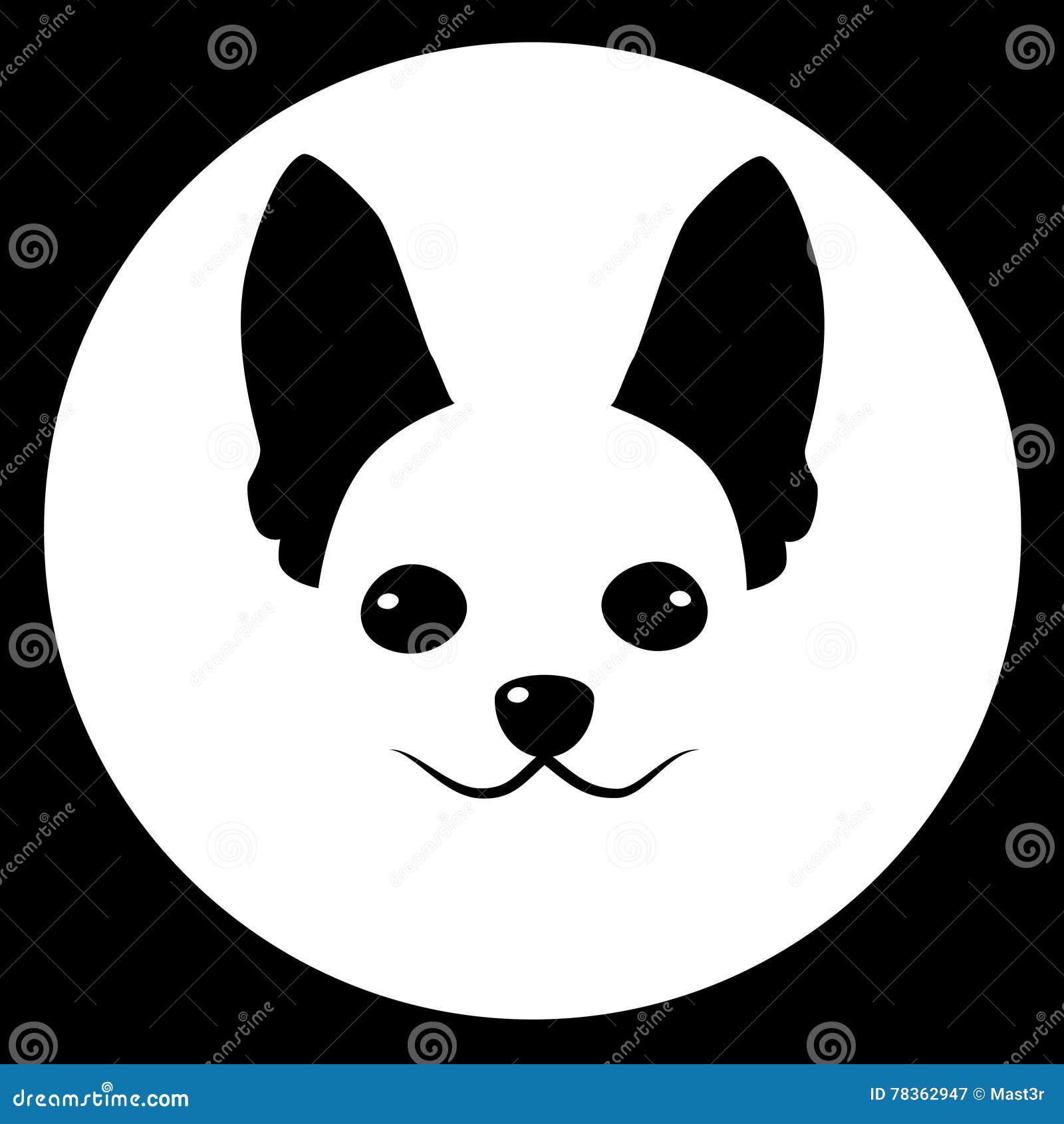 Small Dog Icon Pet Face Web Stock Vector - Illustration of friend ...