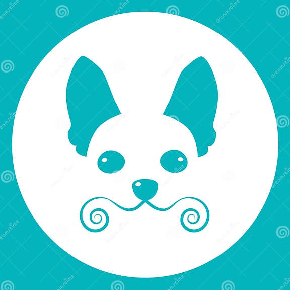 Small Dog Icon Pet Face Web Stock Vector - Illustration of interface ...