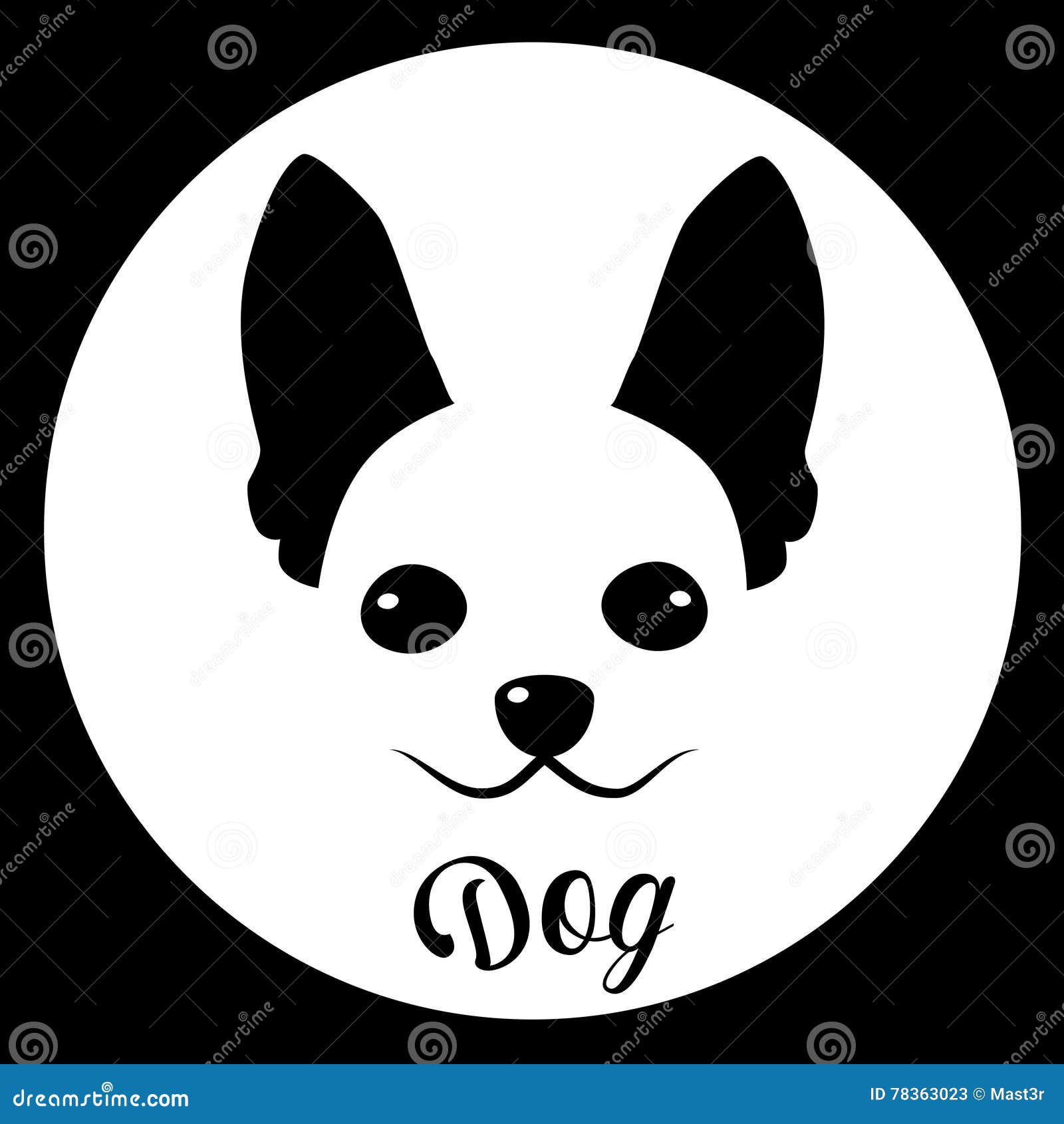Small Dog Icon Pet Face Web Stock Vector - Illustration of character ...