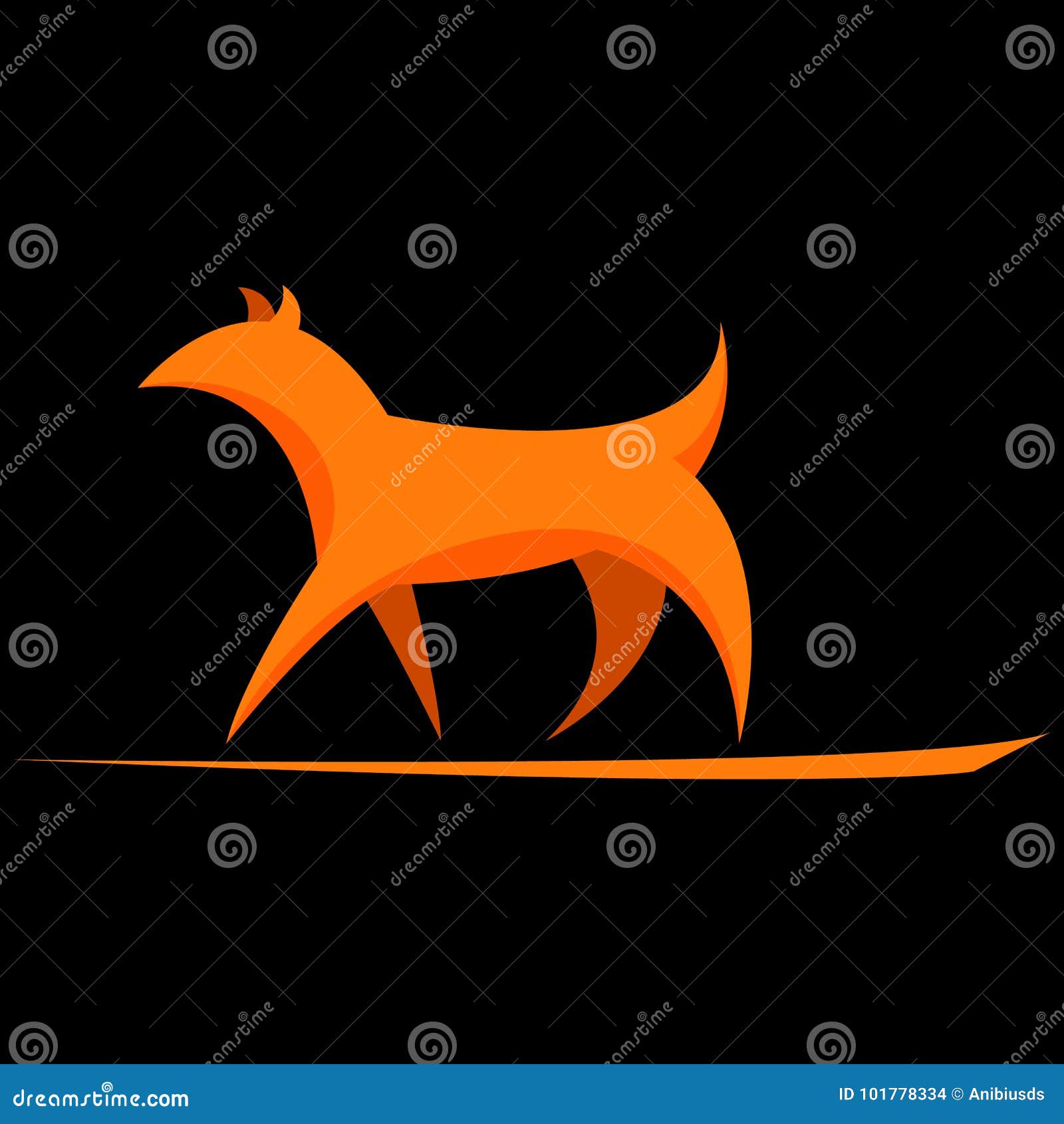 Small dog icon stock vector. Illustration of orange - 101778334