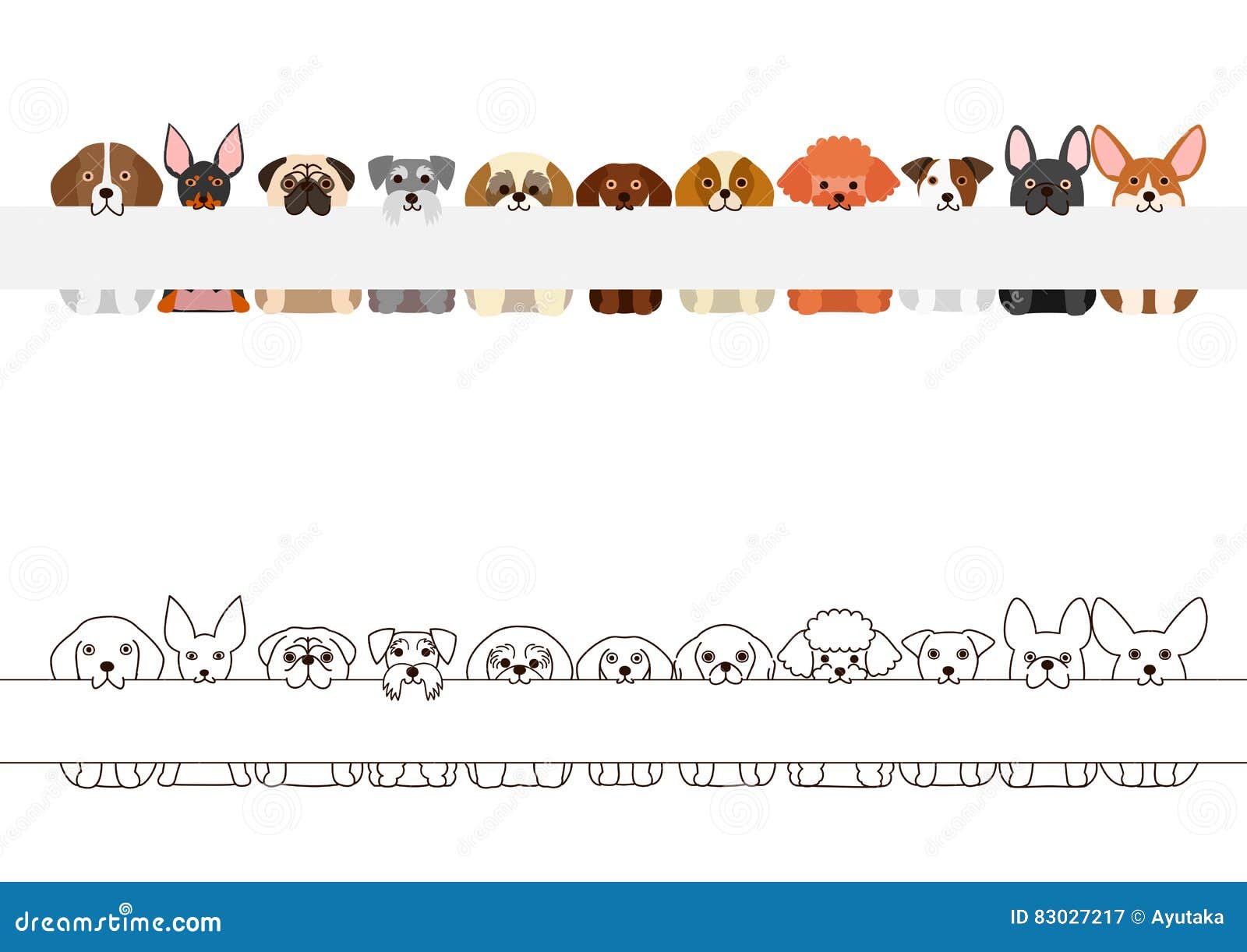 Small Dogs Border Set, with Long Blank Board in Their Mouthes Stock ...