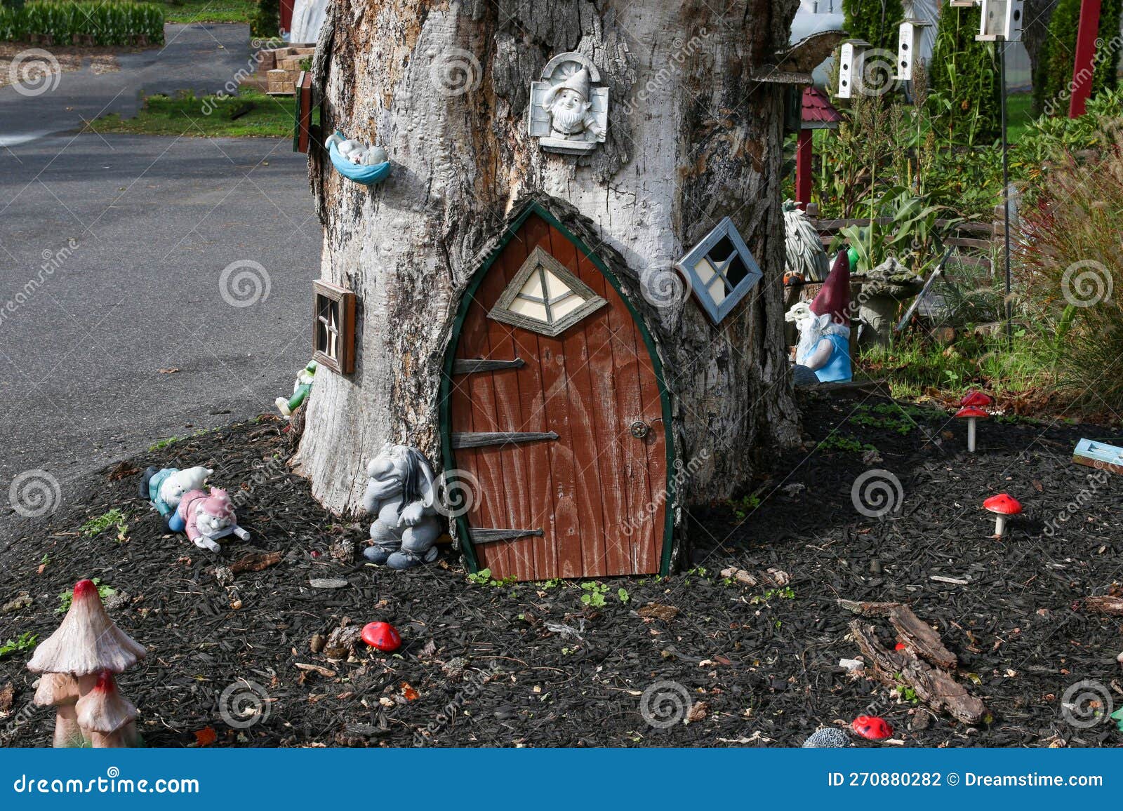 Small Door on Bottom of a Tree Trunk for Gnome and Elf Home Editorial ...