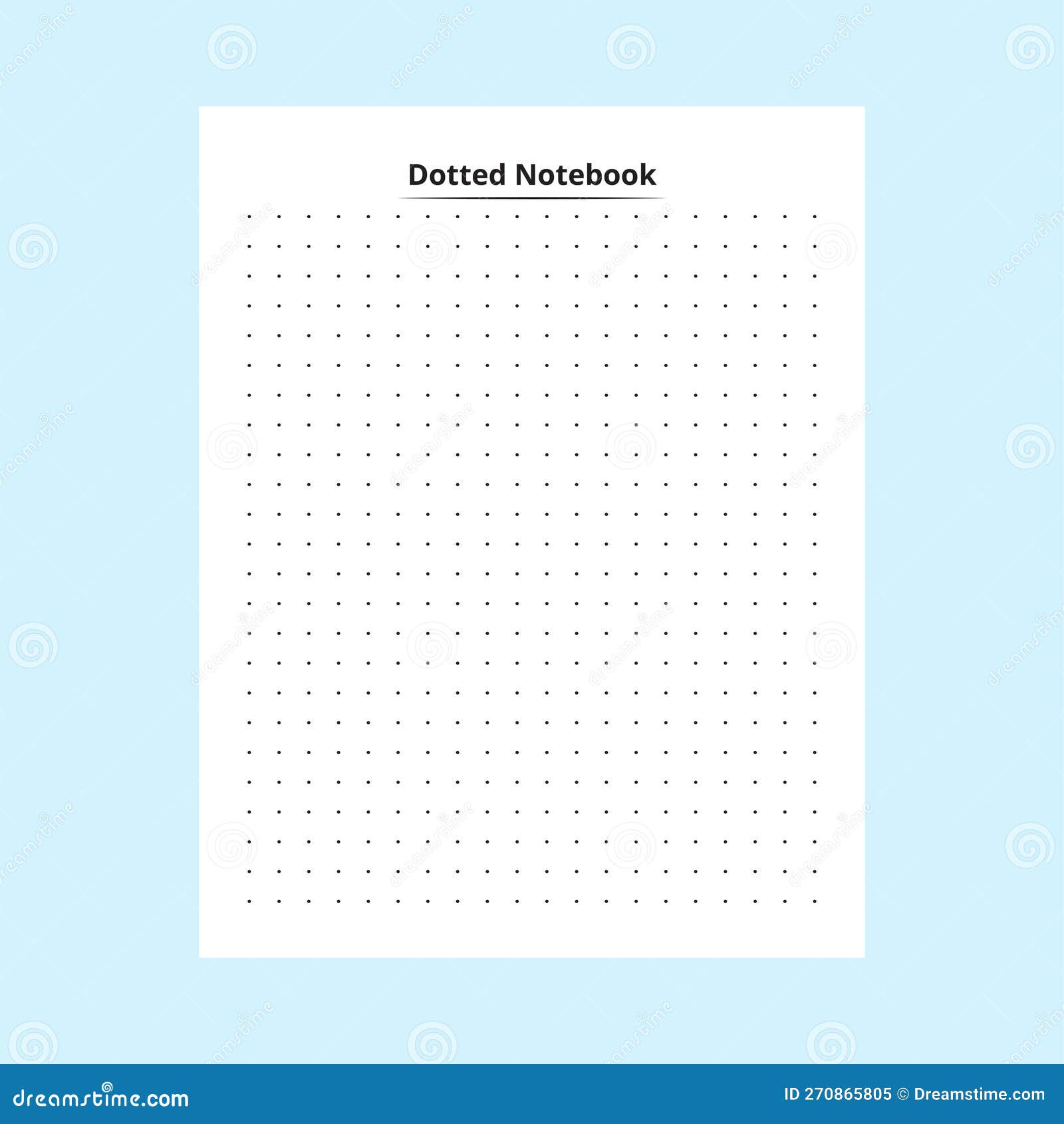 Dotted Notebook Illustration. Hand Drawn Style. Open Sketchbook. Line ...