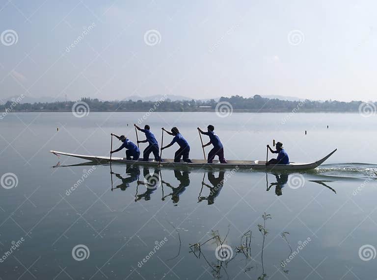 Small dragonboat at sea stock image. Image of paddle, regatta - 1785437