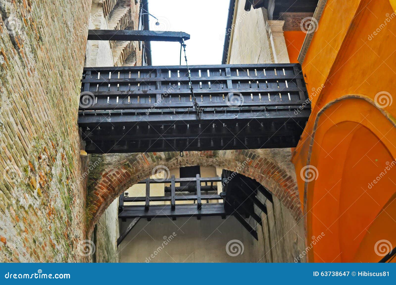 Small Drawbridge in Gradara Castle Stock Image - Image of palace ...