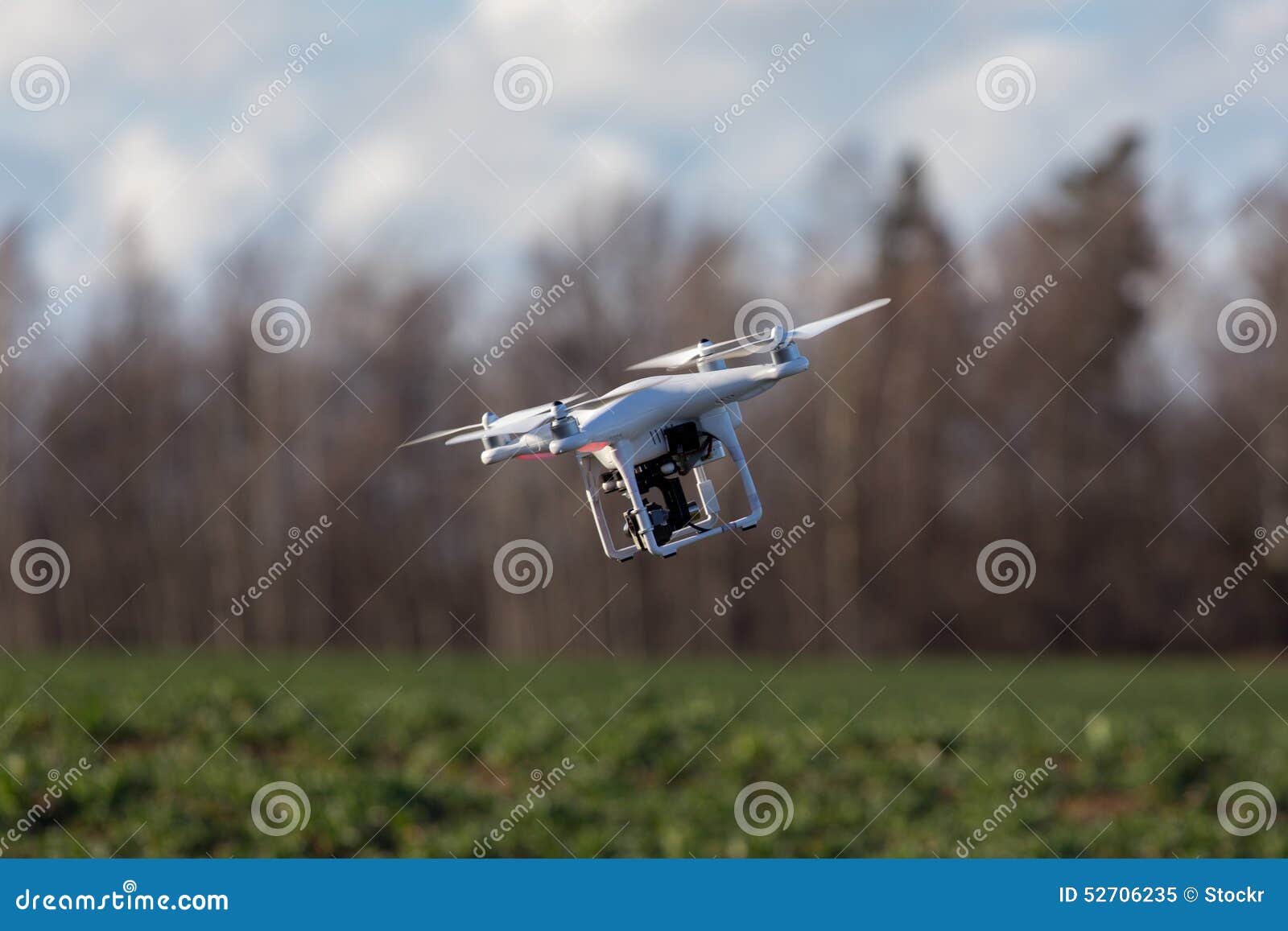 Small Drone Above the Field Stock Image - Image of motion, control ...