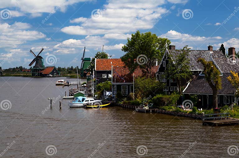 Small Dutch town stock photo. Image of horizont, lake - 25343622