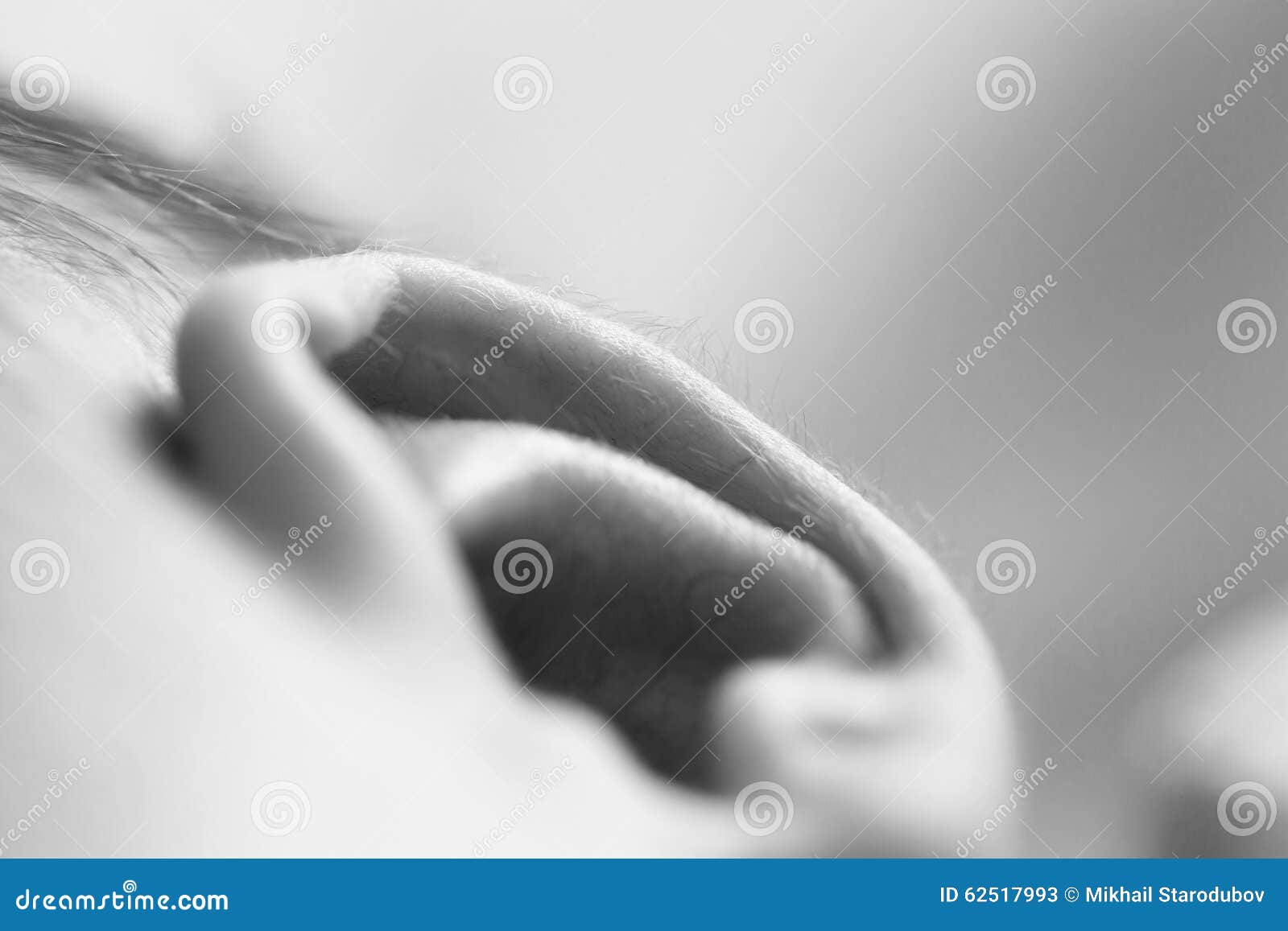 Small Ear and the Hair of Newborn Stock Image - Image of months, body ...