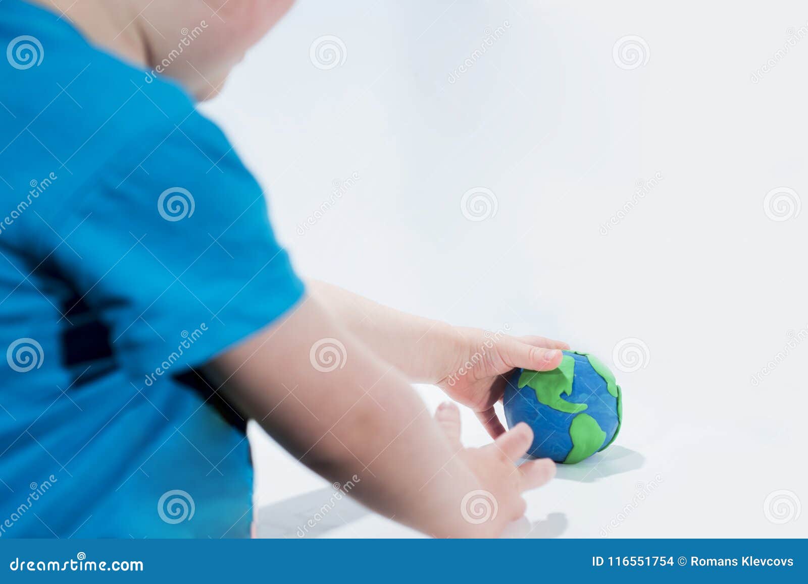 Small Earth Model with Human Hands. Stock Photo - Image of palm, blue ...