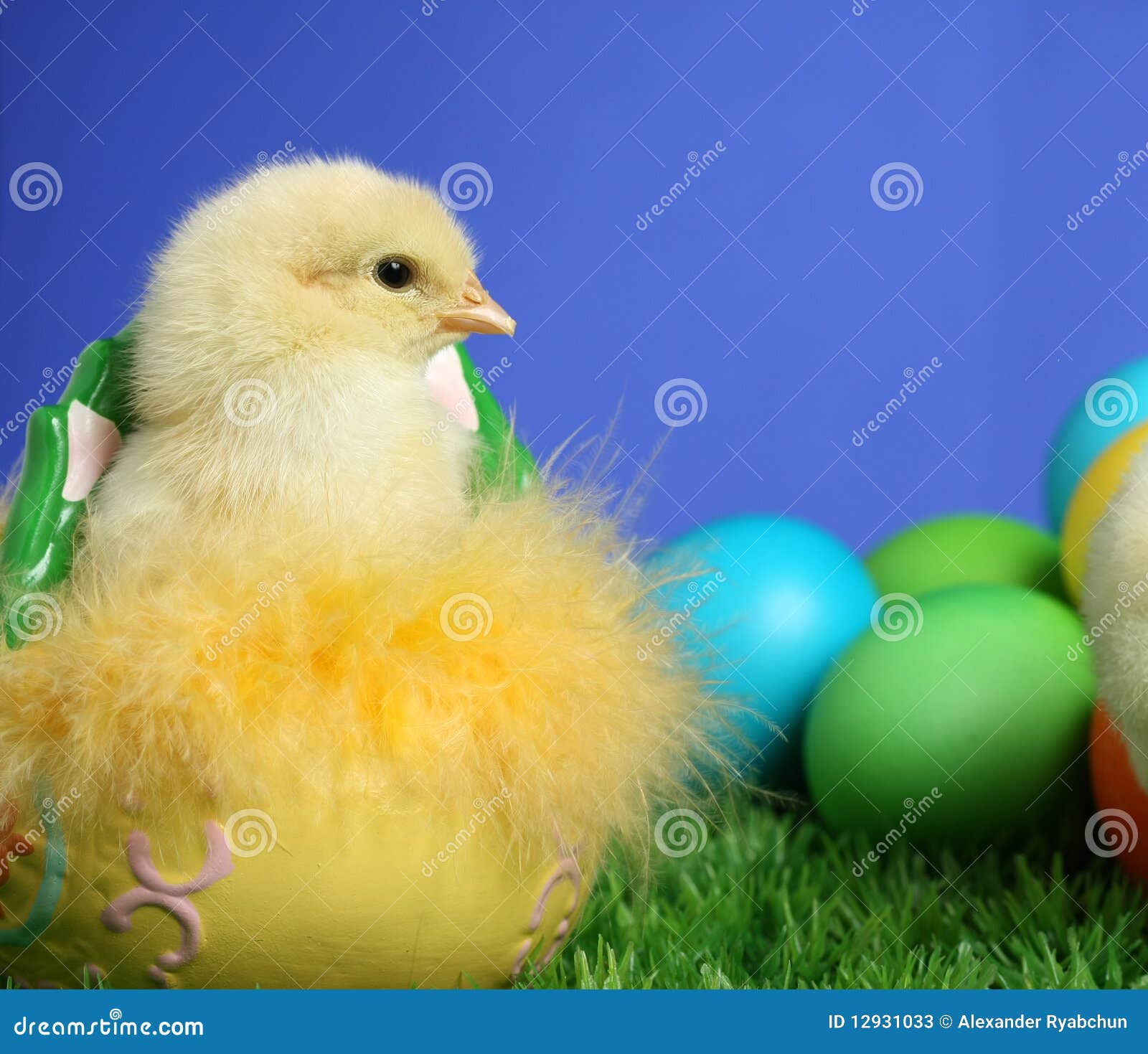 Small easter chick stock image. Image of newborn, green - 12931033