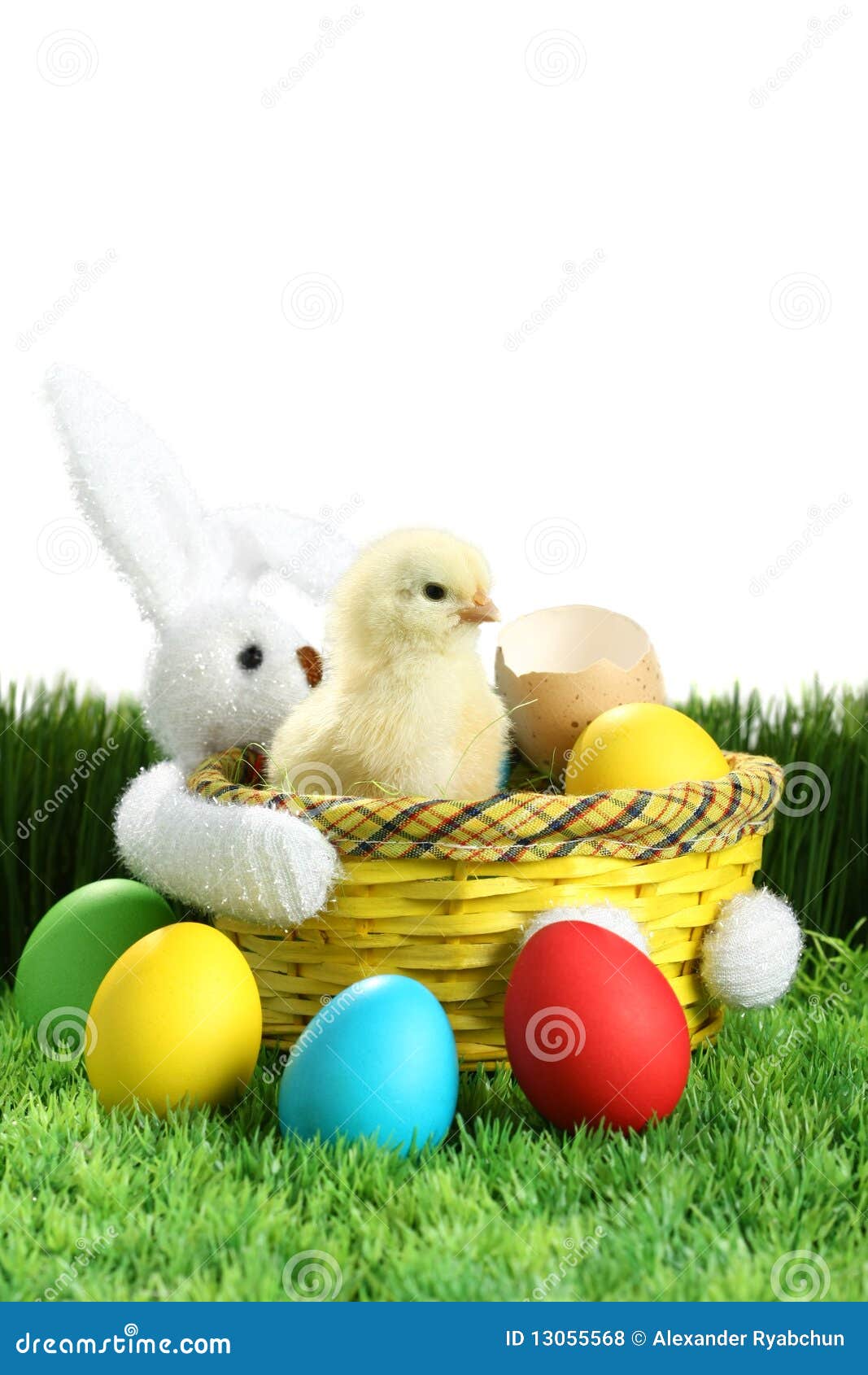 Small Easter Blue Cake With Yellow Sun And White Doves In The White ...