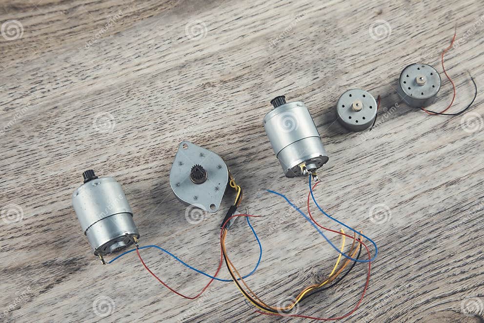 Small Electric Motors on the Table Stock Photo - Image of isolated ...