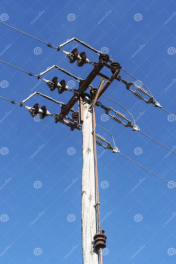 Small Electric Pole with Ceramic Discs Stock Image - Image of ...
