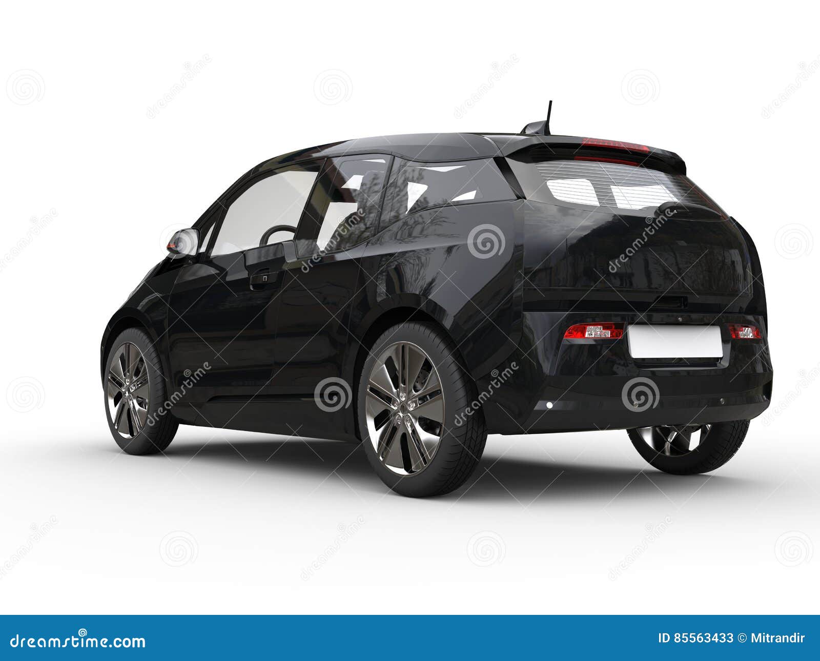 Small Electric Vehicle - Back View Stock Illustration - Illustration of ...