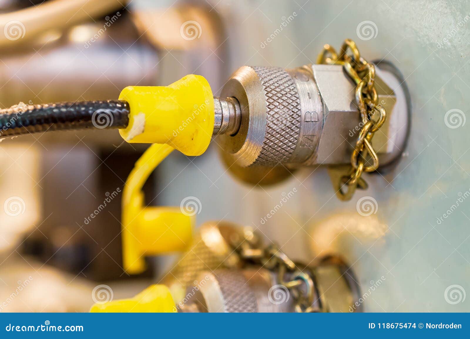 A Small Electrical Connector with a Black Cable. Stock Photo - Image of ...
