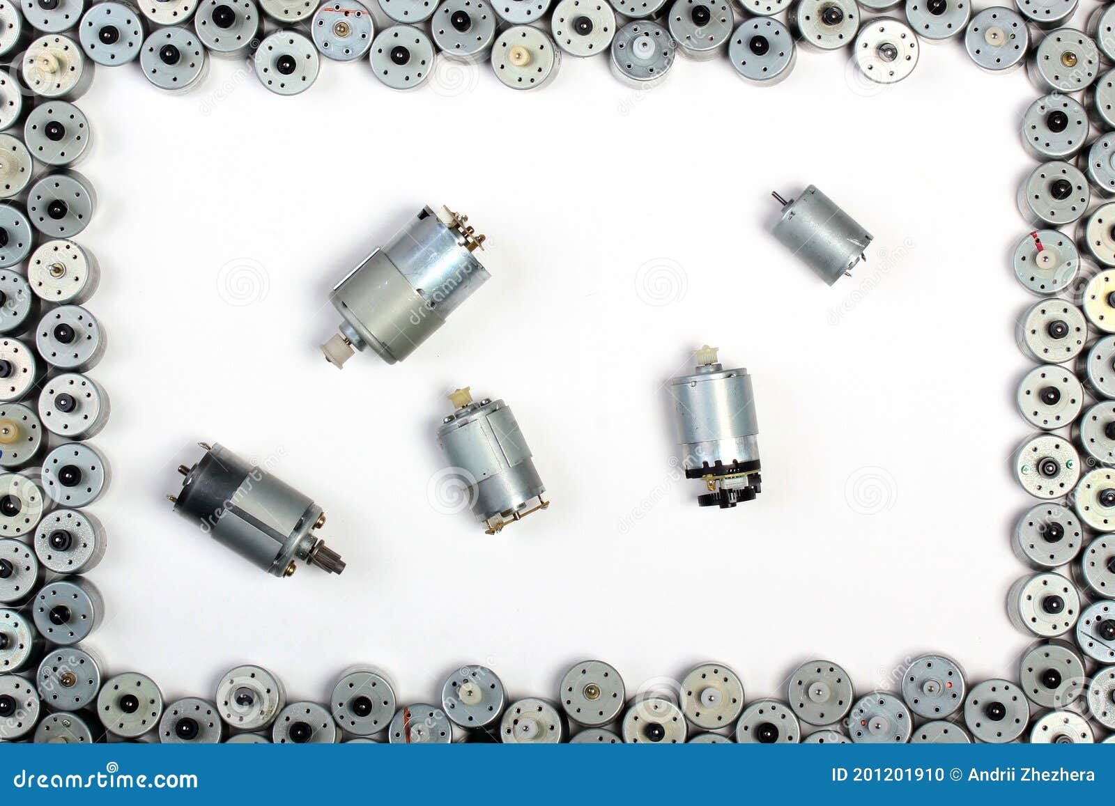 Small Electrical Motors on White Table Stock Photo - Image of equipment ...