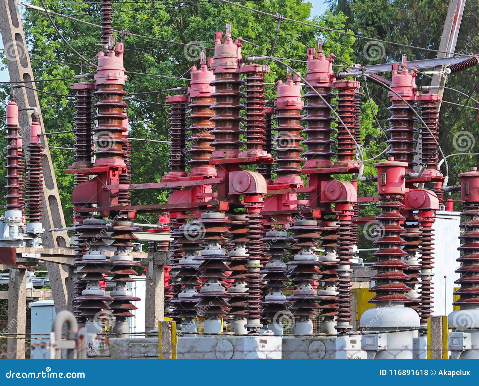A Small Electrical Transformer Station in the Open Air. Ceramic ...