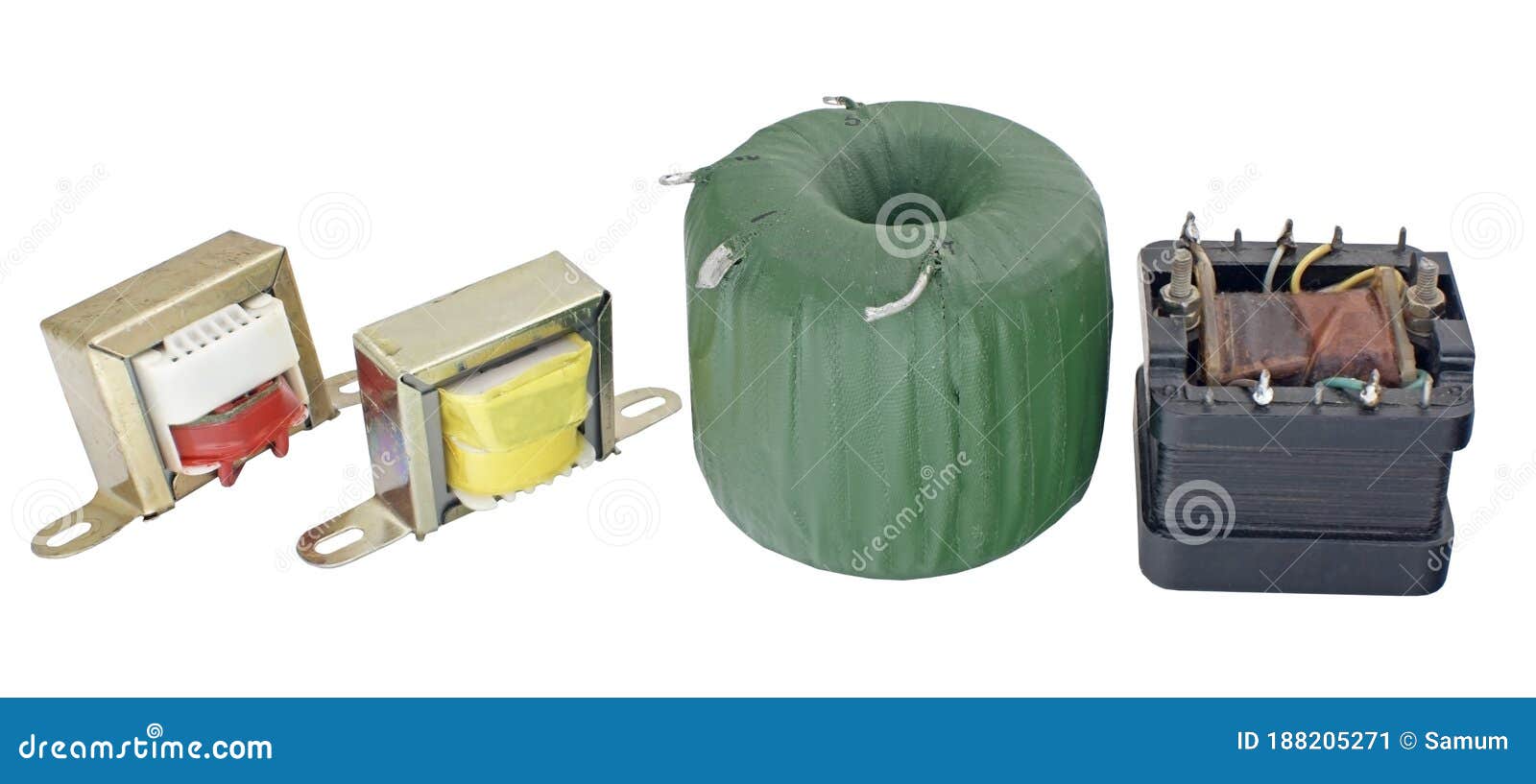 Small Electrical Transformers on White Stock Image - Image of primary ...