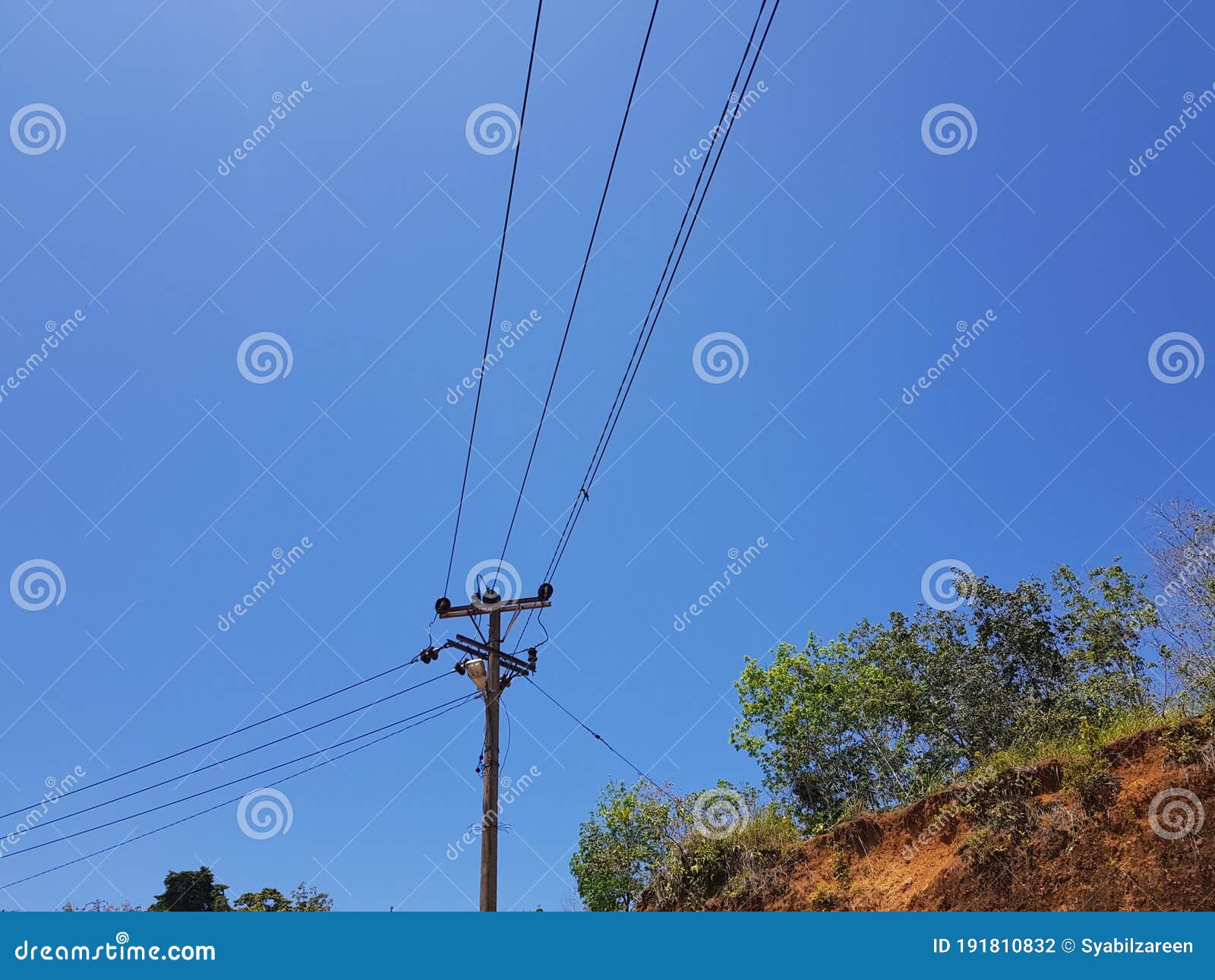 Small Electricity Tower at Forest Stock Photo - Image of transmission ...