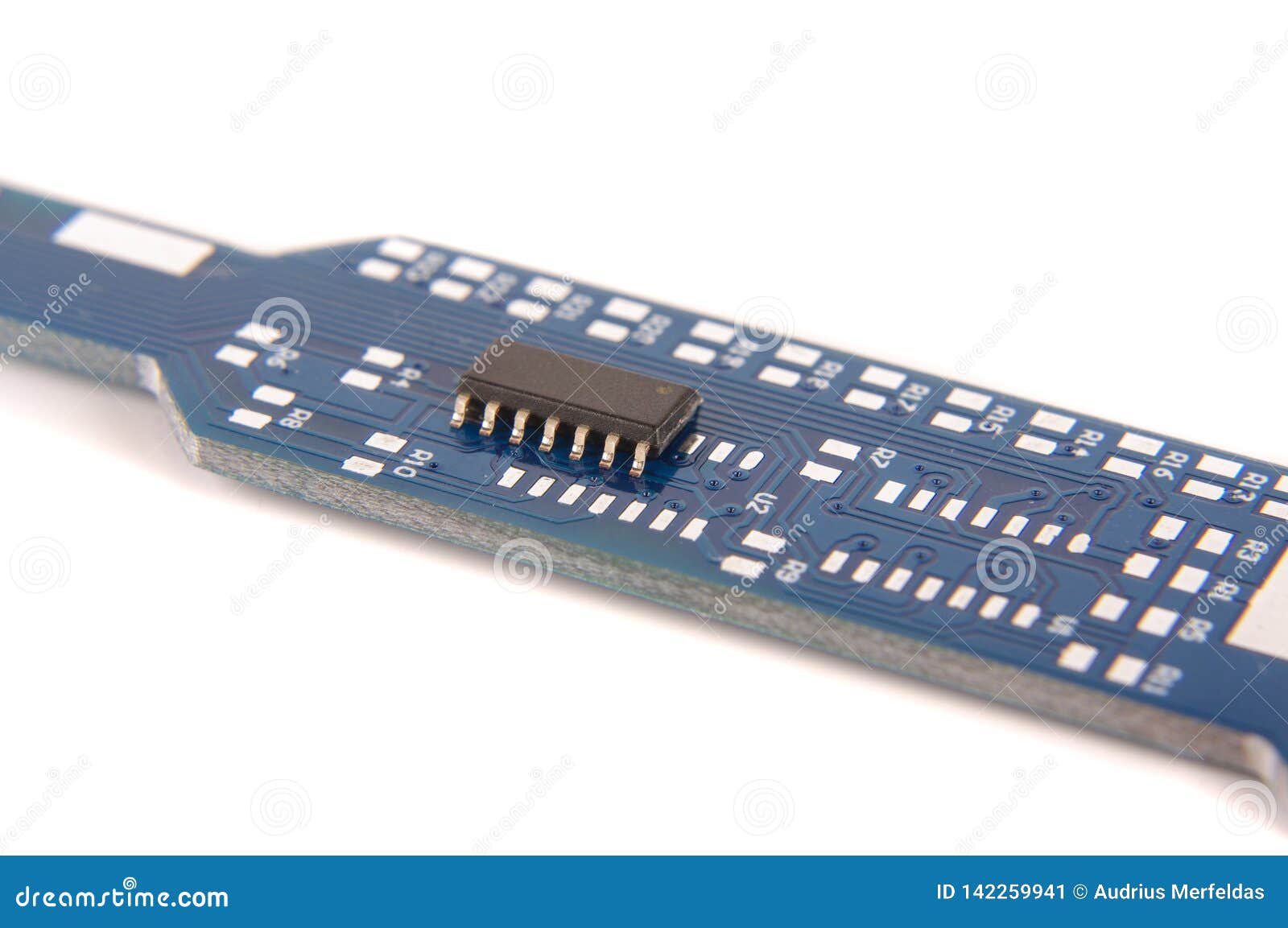 Tiny Integrated Circuit on Empty PCB Board Stock Image - Image of micro ...
