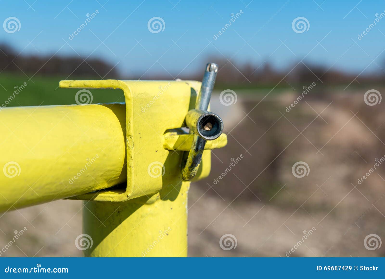 Small Element of the Metal Yellow Railing Stock Image - Image of ...