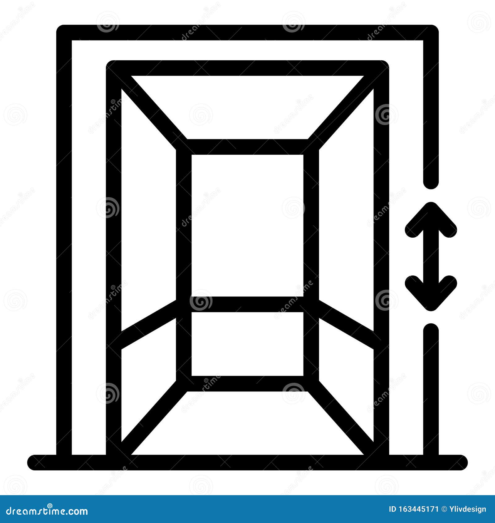 Small Elevator with Arrows Icon, Outline Style Stock Vector ...