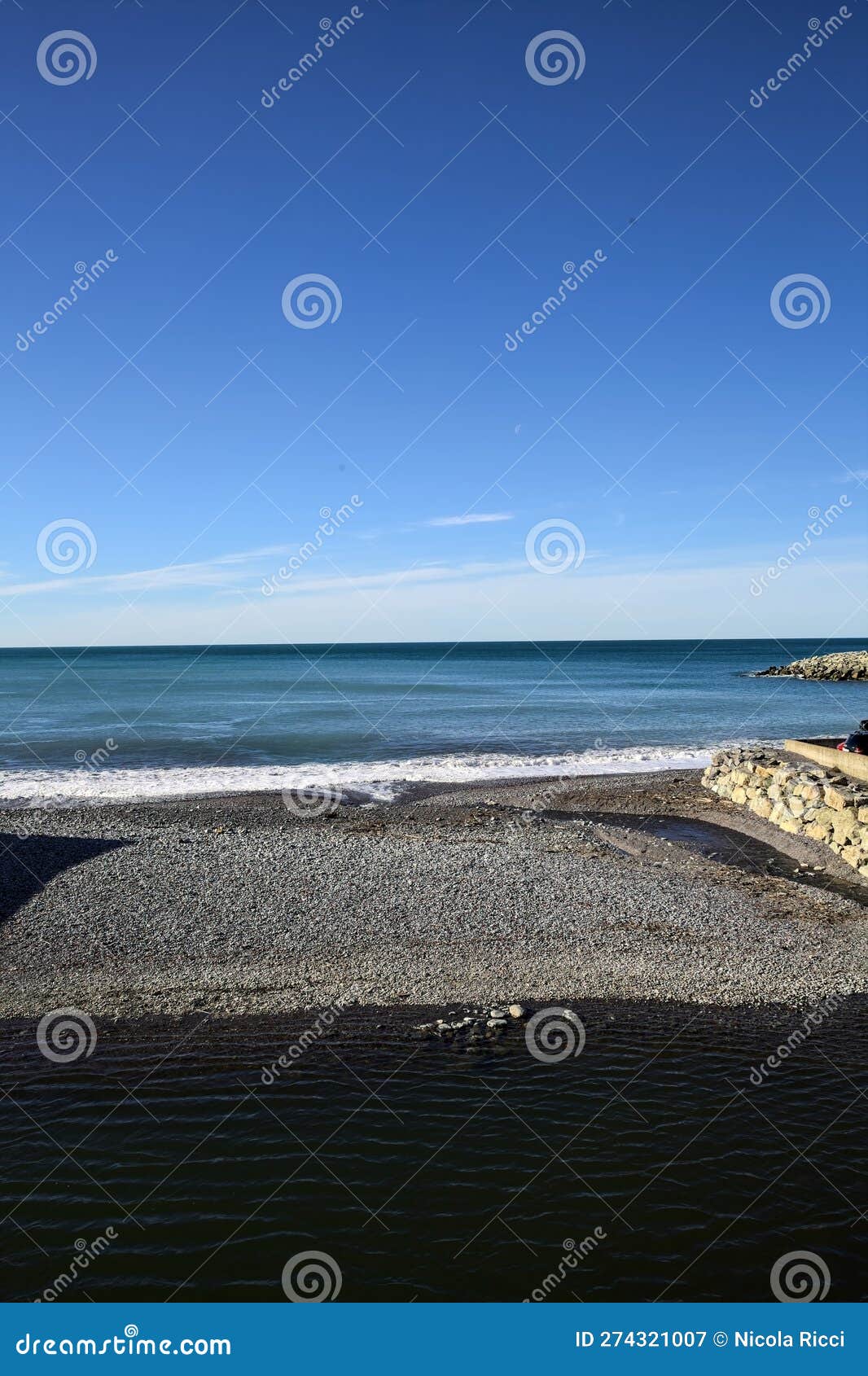 Small Empty Beach between Walls on a Sunny Day Stock Image - Image of ...