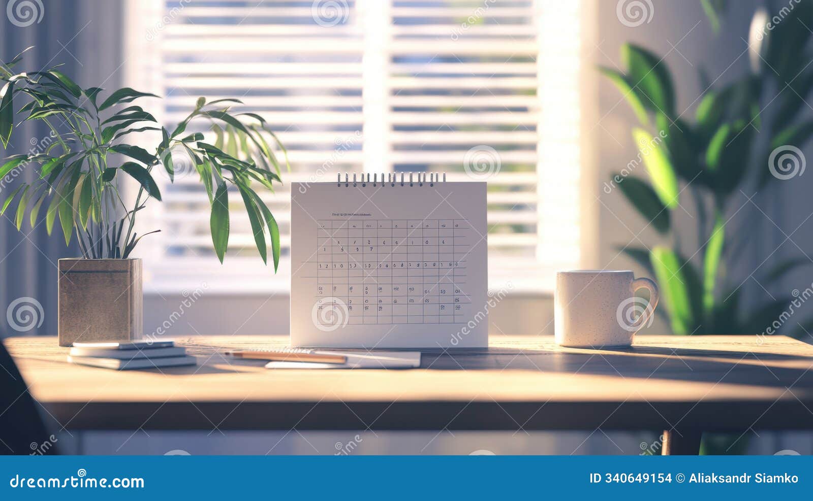 Small Empty Calendar on Office Table for Organizing Future Plans Stock ...