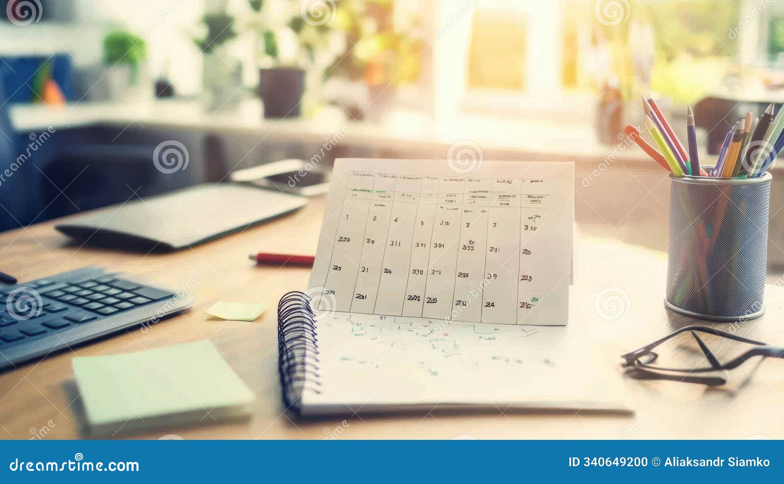 Small Empty Calendar on Office Table for Organizing Future Plans Stock ...