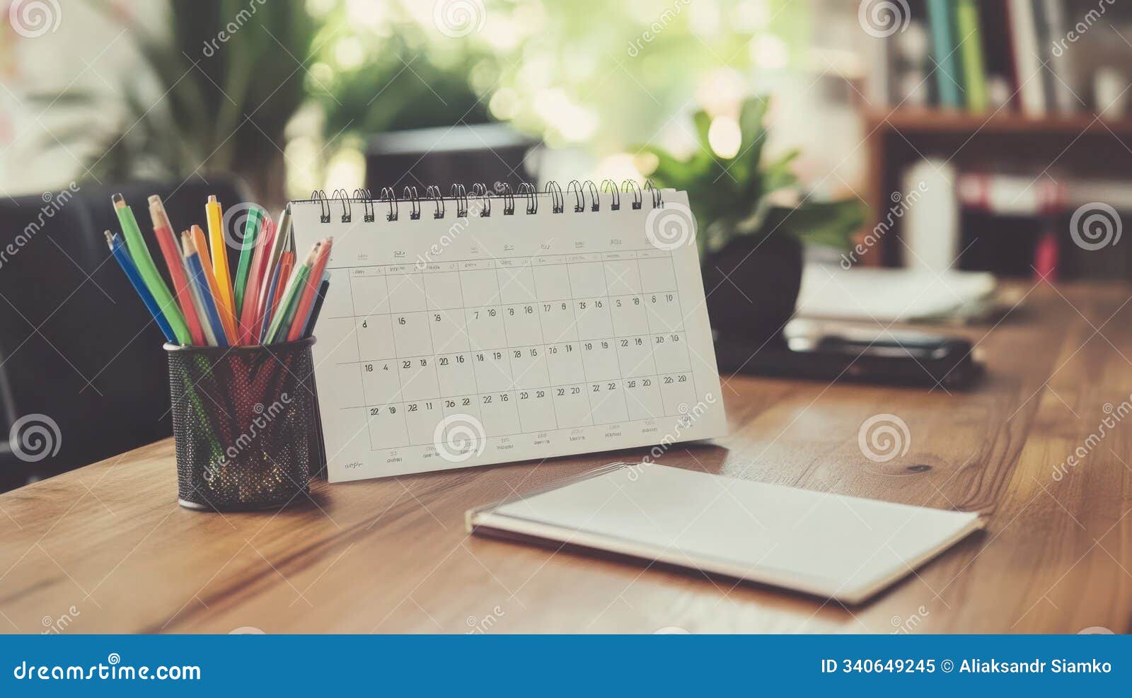 Small Empty Calendar on Office Table for Organizing Future Plans Stock ...