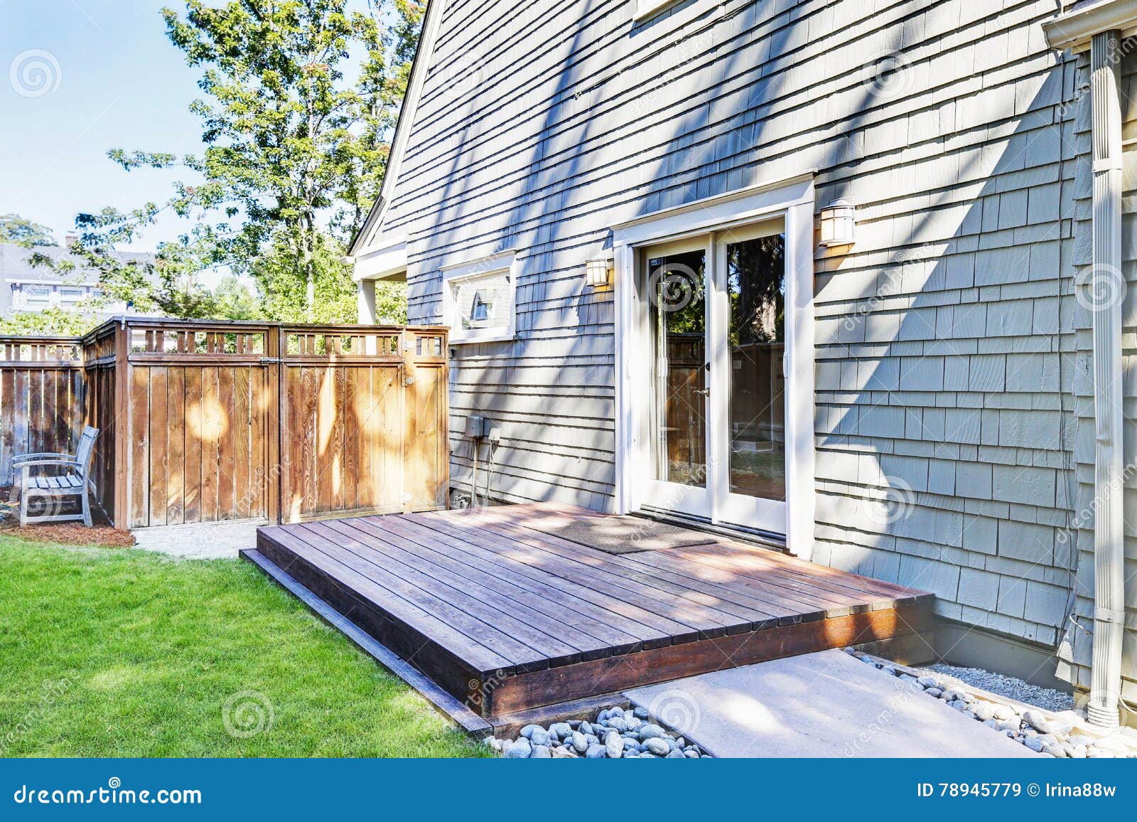 Small Empty Deck in the Back Yard of a House Stock Image - Image of ...