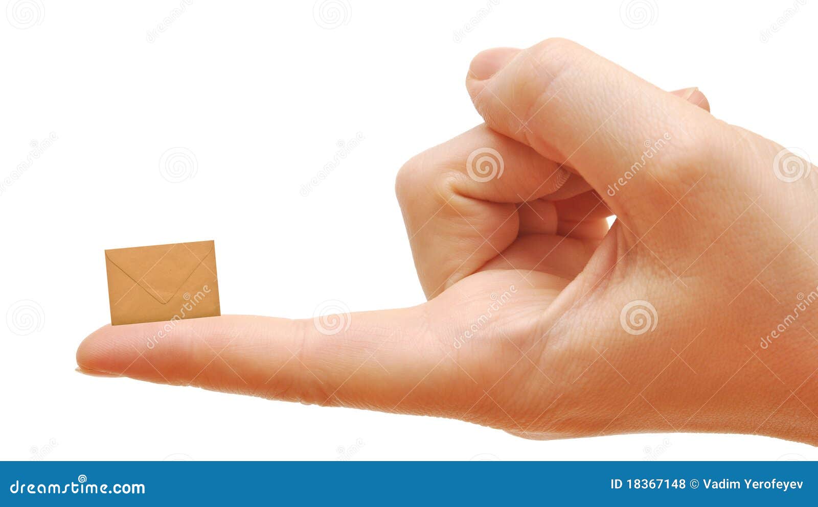Small Empty Envelope on Woman S Finger Stock Photo - Image of hand ...