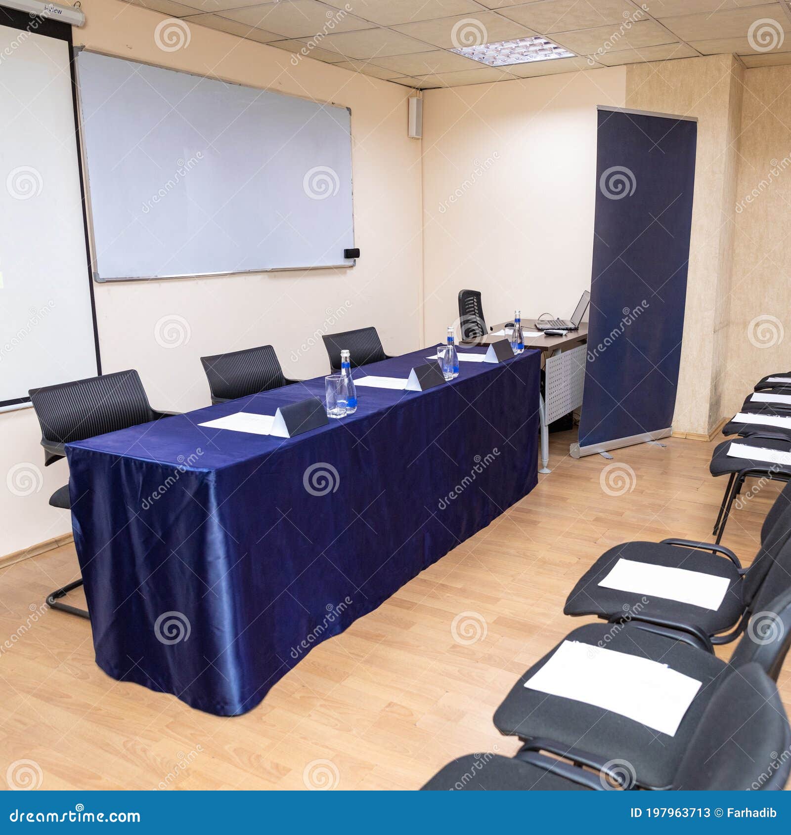 Small Empty Event Hall with Chairs Stock Image - Image of modern, room ...