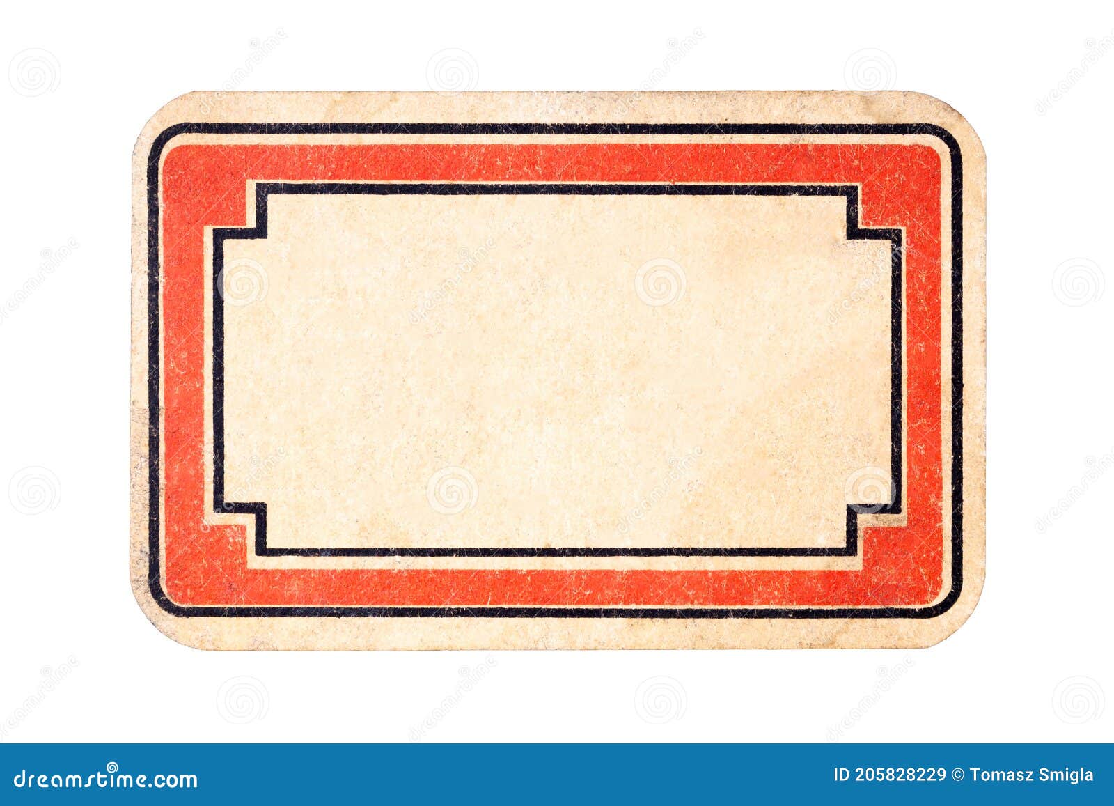 Small Empty Label, Old Retro Style Worn Blank Sticker, Dated Elegant ...