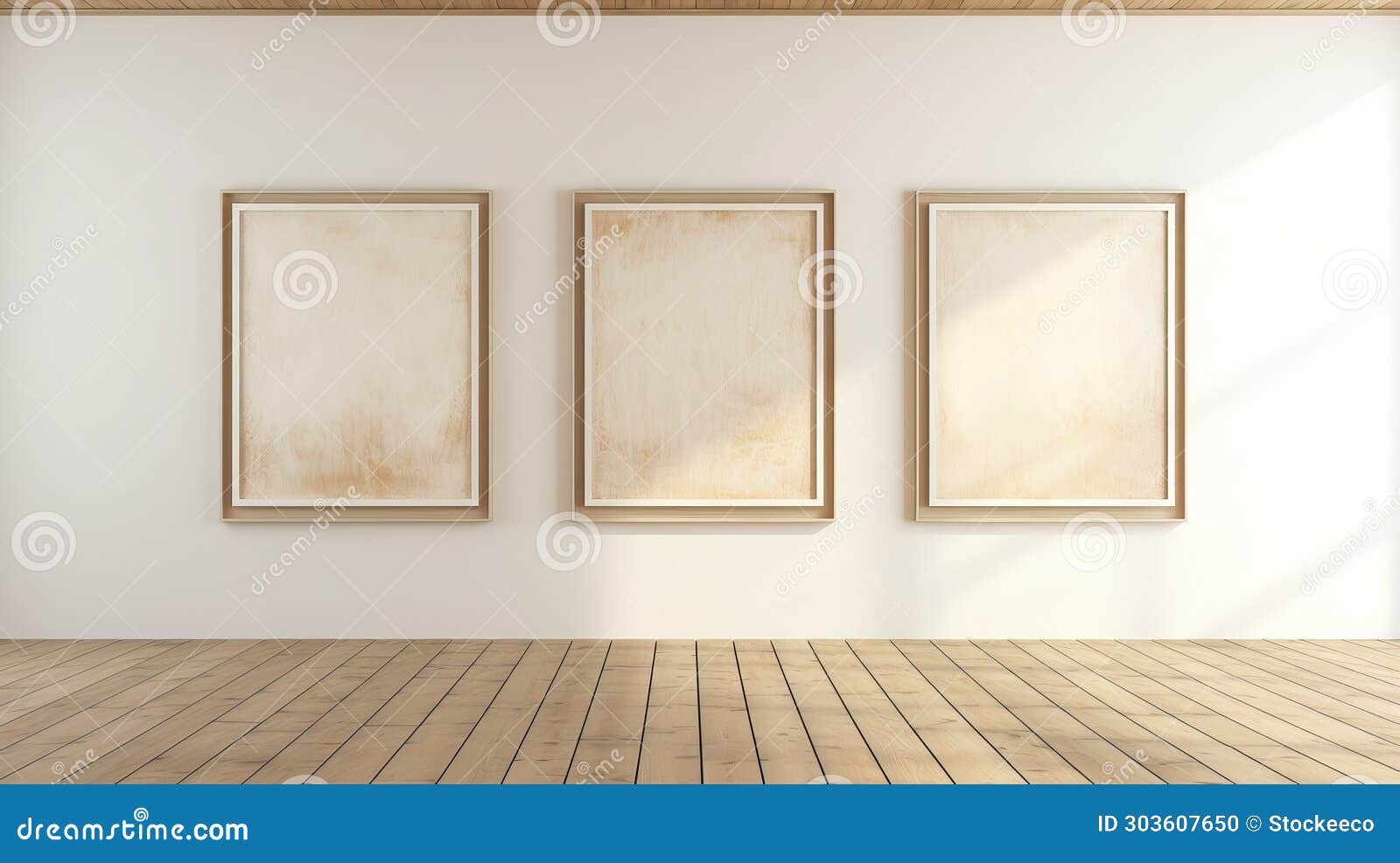Empty Canvasses in an Empty Art Gallery - 3d Rendering Stock ...