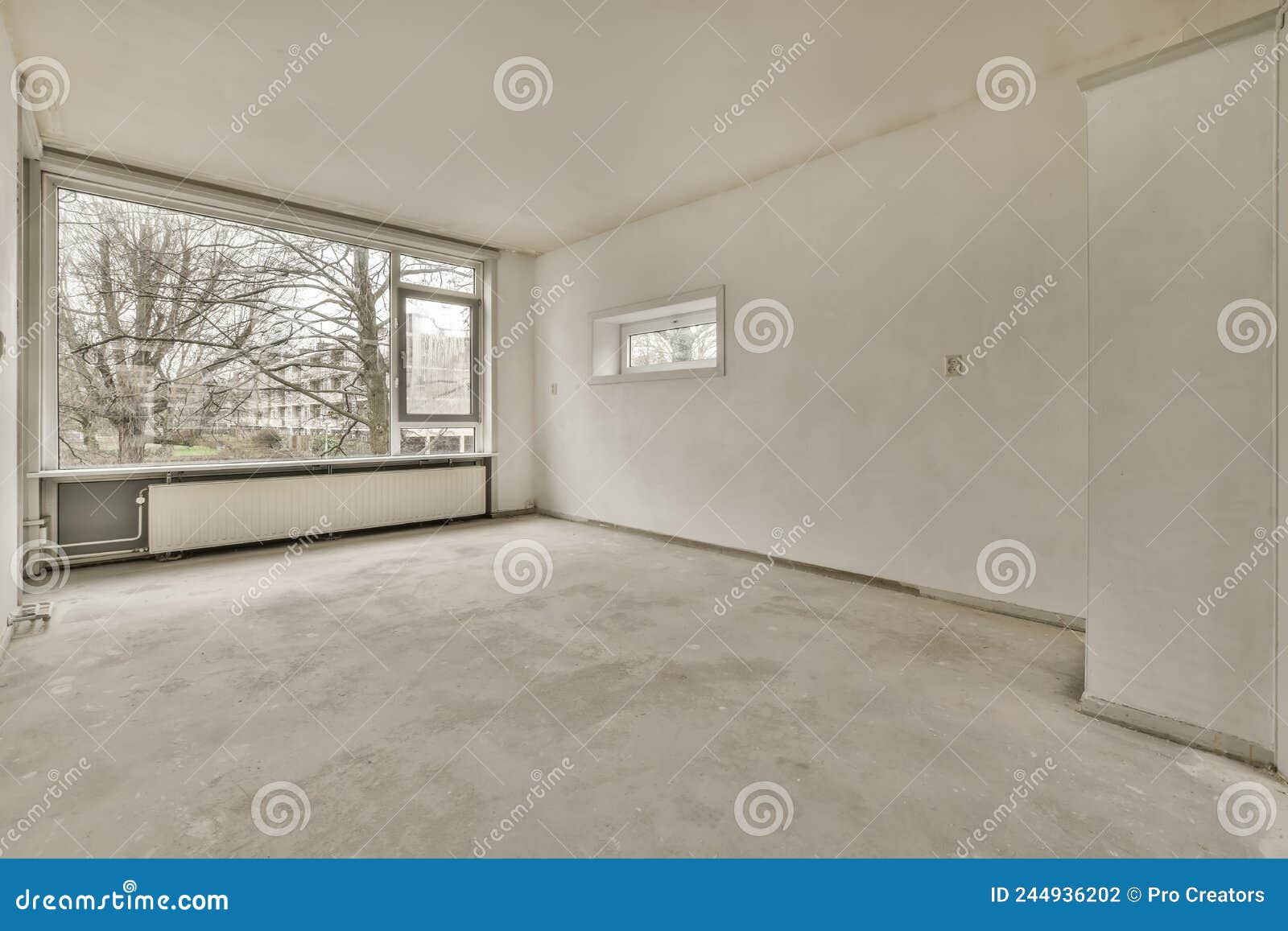 A Small, Empty Room in White Tones Stock Photo - Image of view ...