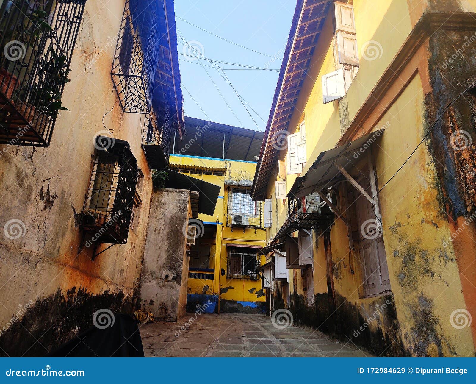 Small Empty Street in Mumbai Day Time Low Angle Editorial Stock Image ...